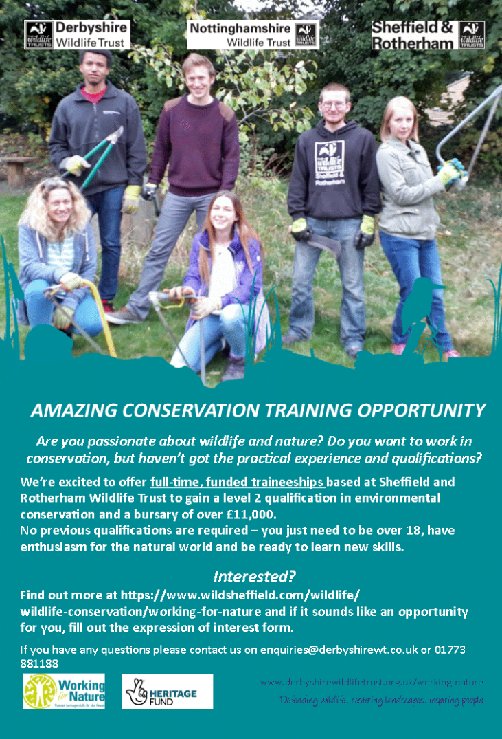 The Wildlife Trust seeks conservation trainees for Working for Nature ...