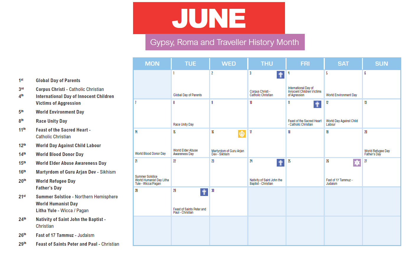 Equality & Diversity Calendar 2021 – June
