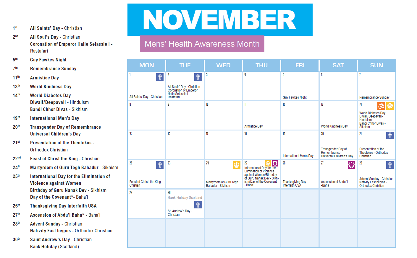 Equality & Diversity Calendar 2021 – November