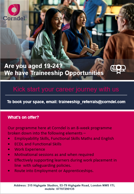 Corndel offers 8-week Traineeship for 16-24s