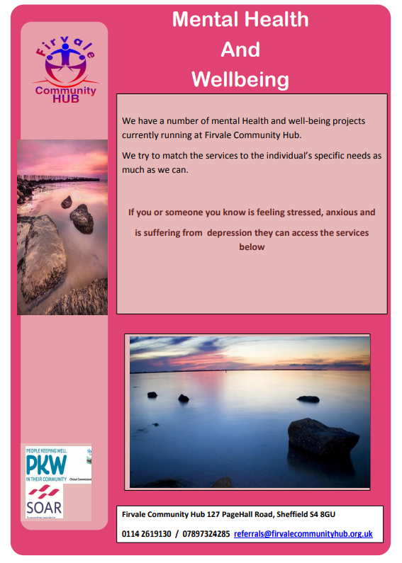 Firvale Community Hub Activities – Mental Health Newsletter