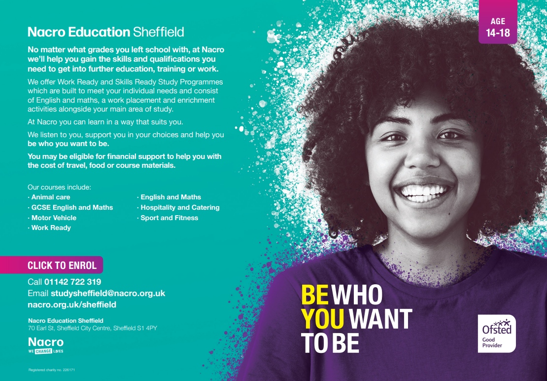 Nacro Education Sheffield Study Programme; course details & enrolment