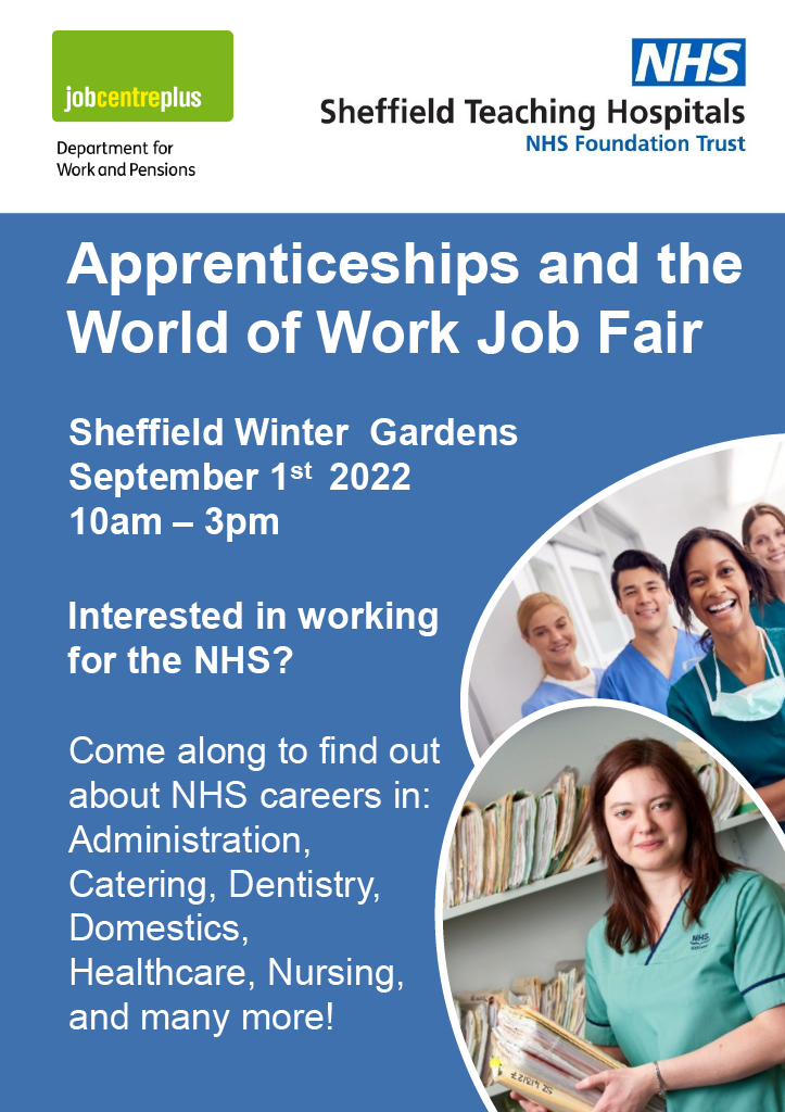 NHS jobs fair on Thu 1 Sept at Sheffield Winter Gardens