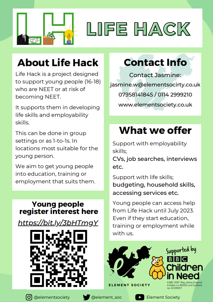 Element Society’s Life Hack project aims to develop 16-18s life ...