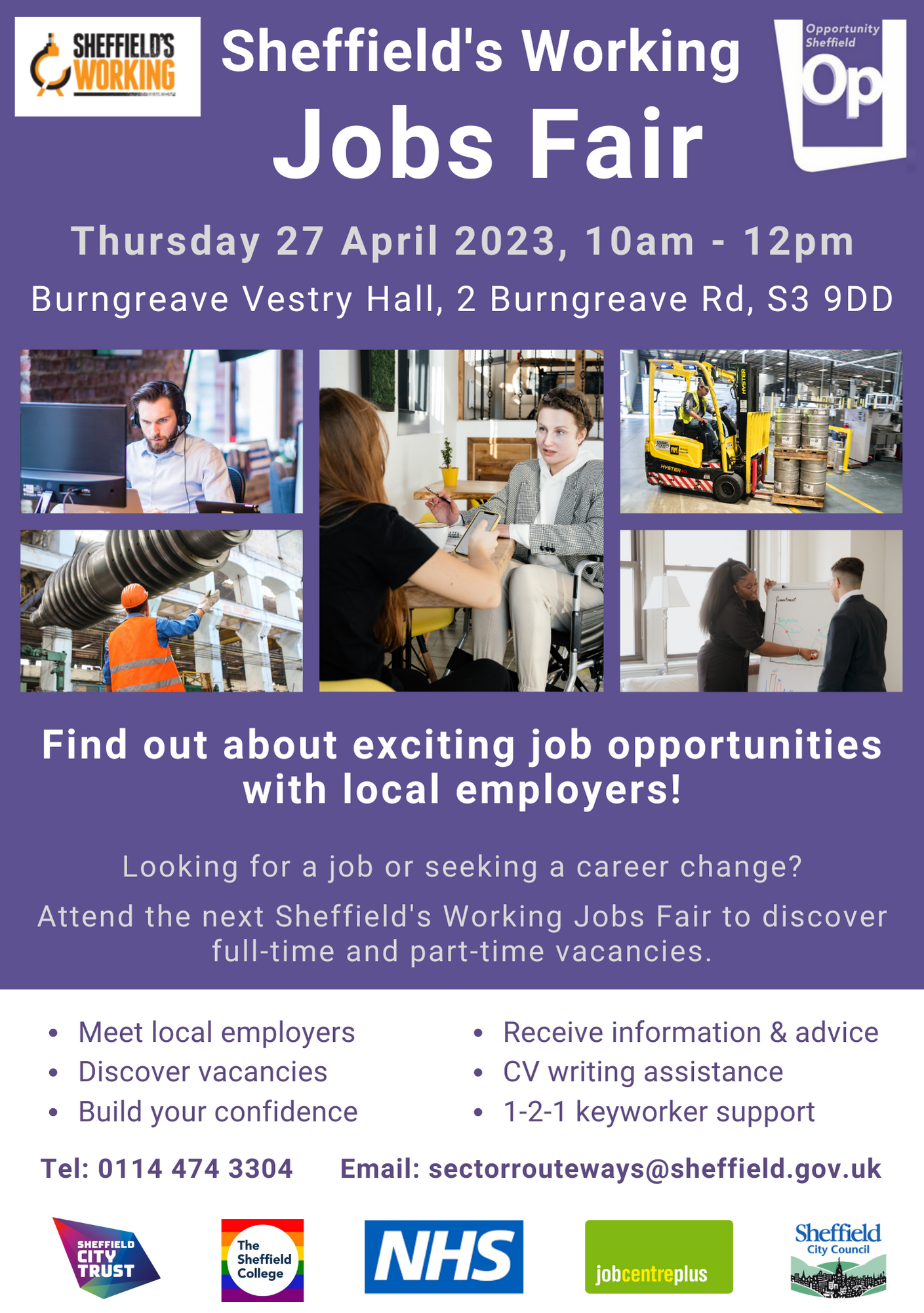 Sheffield’s Working Jobs Fair in Burngreave on Thurs 27 April