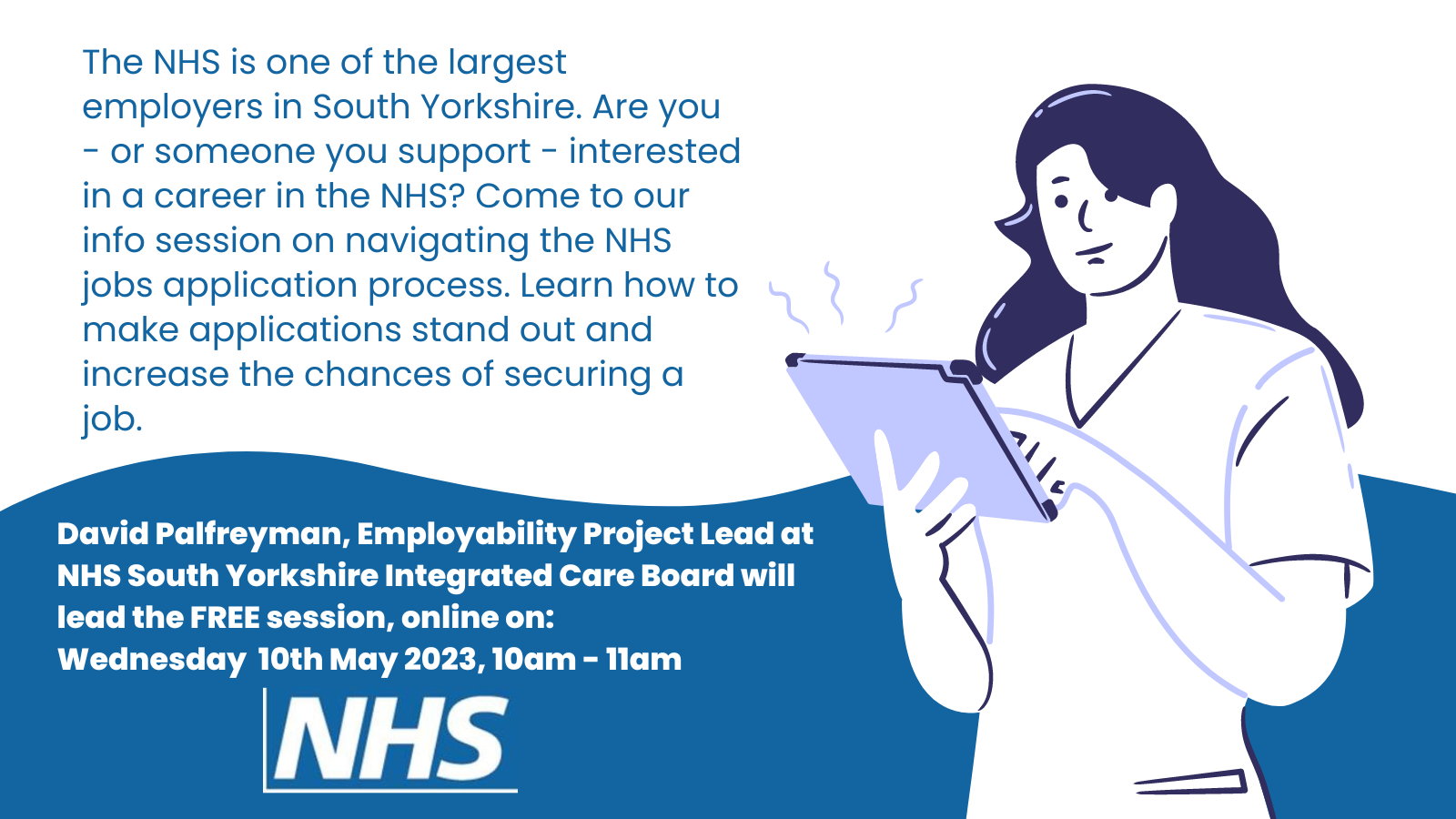 NHS Job Application workshop to take place on Weds 10 May