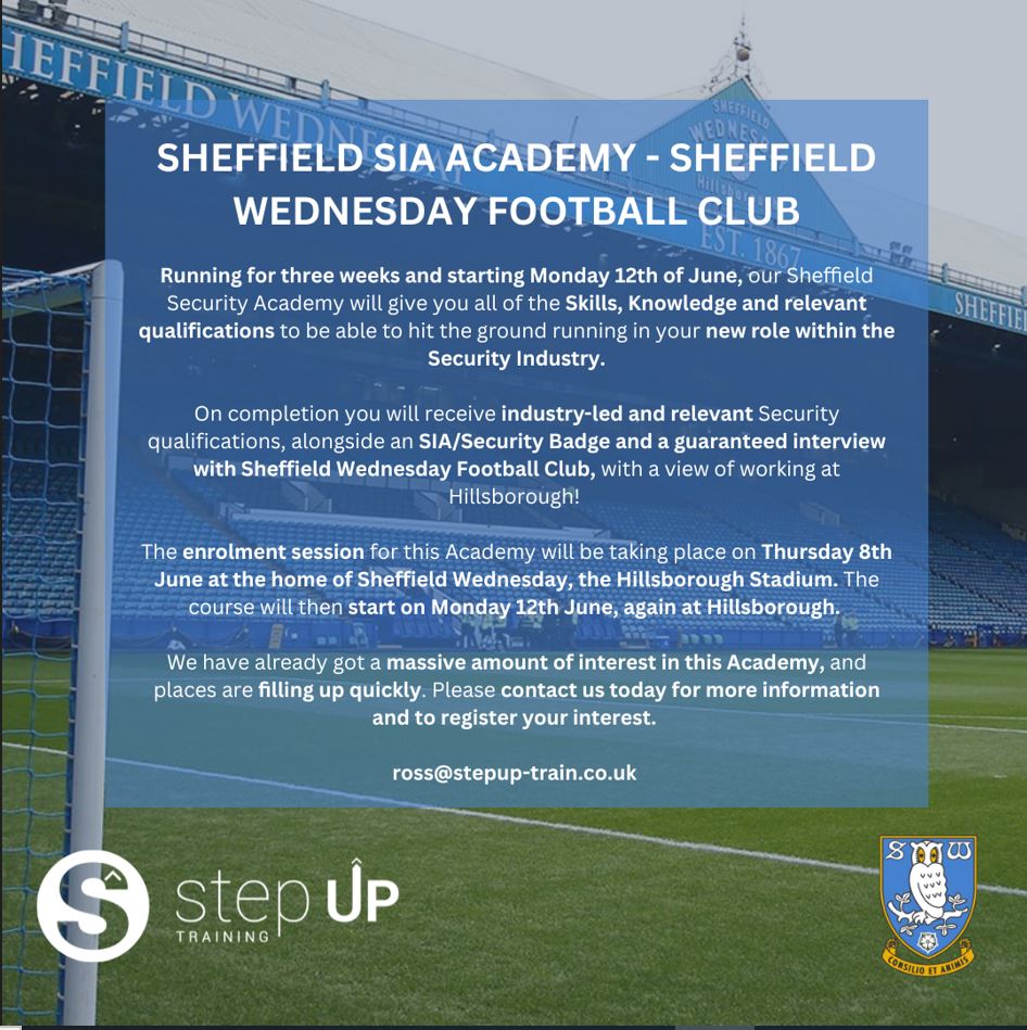 Step Up Training recruiting now for SIA Academy at SWFC starting Mon 12 ...