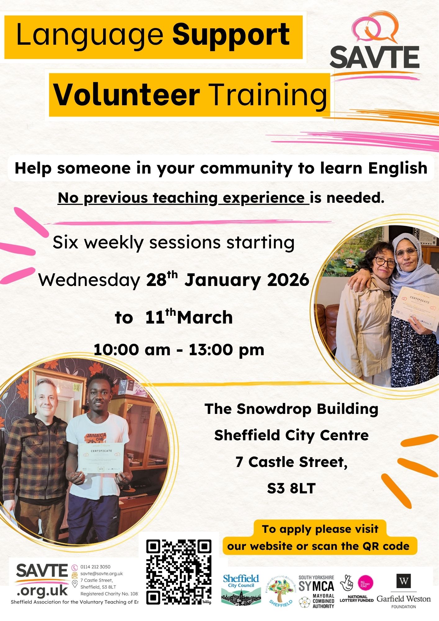 SAVTE Language Support Volunteer Training starts in January